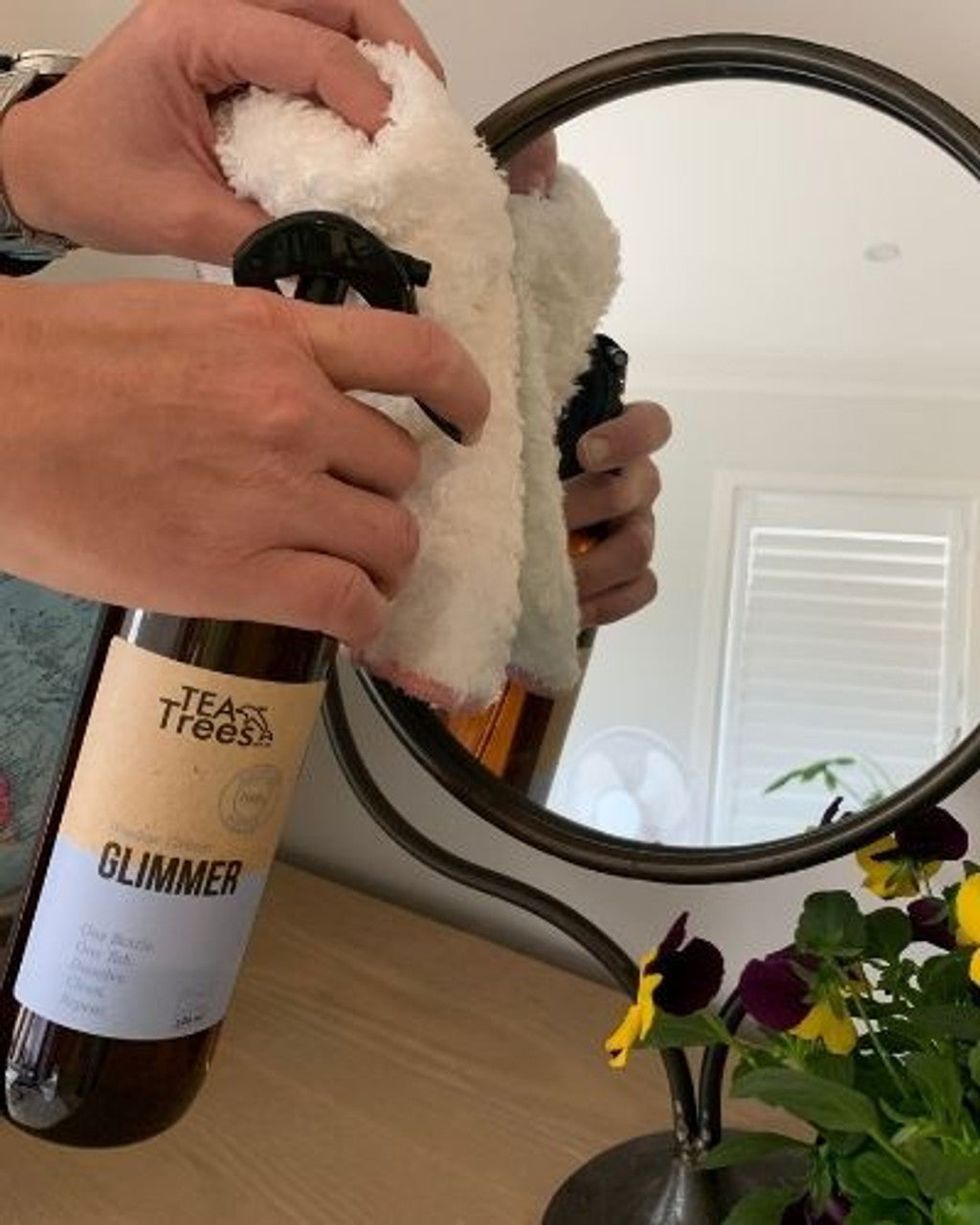 "Scuffs & Seconds" Glimmer Glass Cleaning bottle and 4 refill tablets ...